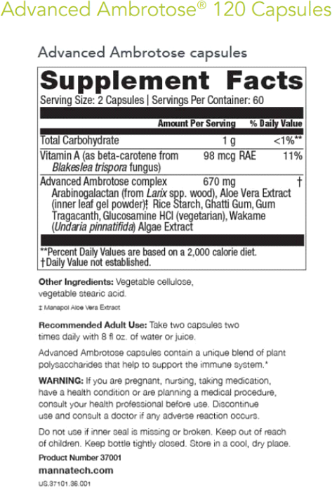 Advanced Ambrotose Complex | Mannatech Advanced Ambrotose 120 Capsules ...